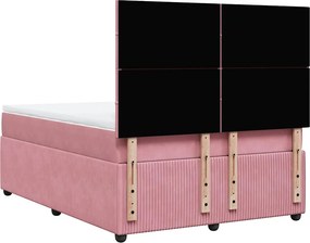Box spring postel s matrací růžová 160x200 cm samet 3292387