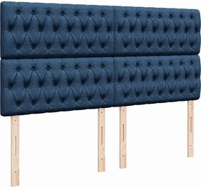 Box spring postel s matrací modrá 200x200 cm textil 3292176