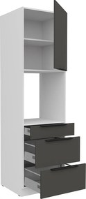 ARIA po | vysoká skříňka 60 DPS-210 3S1F na vestavnou troubu | PREMIUM BOX | 60 cm | ANTI FINGERPRINT povrch | bílá/šedá grafit