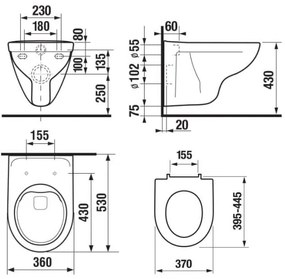 JIKA H8663840000001 - Závěsné WC LYRA + záchodové prkénko SoftClose LYRA