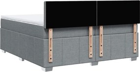 Box spring postel s matrací světle šedá 200 x 200 cm textil 3287189