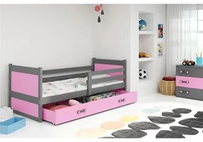 Dětská postel RICO 80x190 cm Šedá Ružové