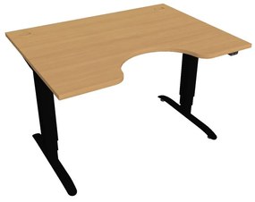 Hobis Motion Elektr. nastavitelný stůl 120x90 - HOBIS ERGO MOTION MSE 3 1200 Dekor stolové desky: buk, Barva kovové podnože: černá