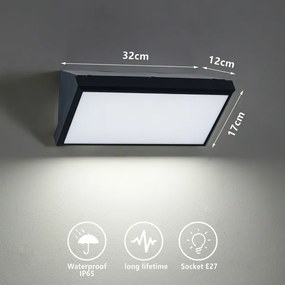 Brilagi-LED Stm ven nástěnné svít TRIANGLE 1xE27/6W/230V 2700-6500K IP65 černá
