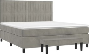 Box spring postel s matrací světle šedá 160x200 cm samet 3137971