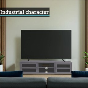 Šedý ocelový TV stolek 150x50x45 cm Acier – Premier Housewares