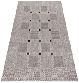 Dywany Luszczow Kusový koberec SIZAL FLOORLUX 20079 čtverce stříbrný / Černá Rozměr koberce: 80 x 150 cm