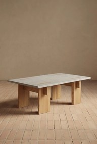Eberhart Furniture  Konferenční stolek Arnold s betonovou deskou - Concrete Light / Oak Light / Oak Light