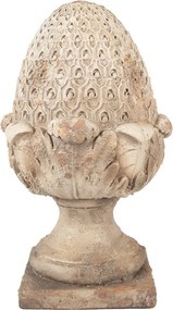 Béžová antik dekorace šiška na podstavci - 27*27*45 cm