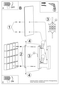 Nástěnné svítidlo Lappo, 1x mléčné skleněné stínítko, dřevo v barvě wenge
