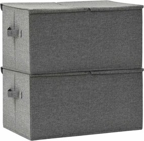 Úložné boxy 2 ks textil 50 x 30 x 25 cm antracitové 332913