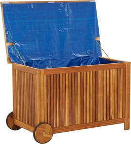Zahradní úložný box s kolečky 90 x 50 x 58 cm masivní akácie 319711