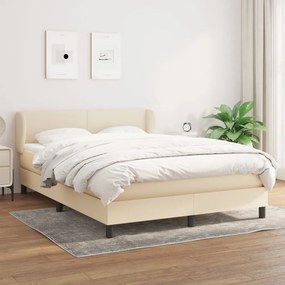 Box spring postel s matrací krémová 140x200 cm textil 3126090