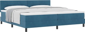 Postel s boxspringem s čelo Tmavě modrá 200 x 200 cm samet 3339198