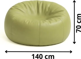 Sedací vak z ekokůže koule olivová EMI