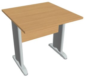 Stůl jednací rovný 80 cm - Hobis Cross CJ 800 Dekor stolové desky: buk, Dekor lamino podnože: buk, Barva nohou: Stříbrná