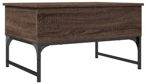 Konferenční stolek hnědý dub 70x50x40 cm kompozitní dřevo a kov - Default Title