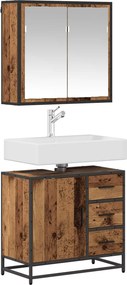 Sada koupelnového nábytku 2 ks Staré dřevo 65 x 33 x 60 cm 3402320