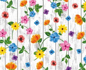 Ubrus PVC Mirella 200A - Barevné květy 140cm x 20m