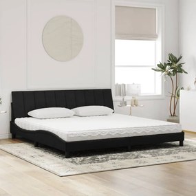 Postel s matrací Hanko černá 200 x 200 cm samet 3208618