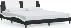 vidaXL Rám postele s LED osvětlením 180 x 200 cm umělá kůže [3214124] Barva: Černobílý