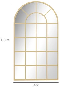HOMCOM nástěnné zrcadlo šatní zrcadlo 110 x 62 cm dekorativní závěsné zrcadlo s kovovým rámem do ložnice a obývacího pokoje ve zlaté barvě | Aosom.de