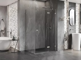 Mexen Lunar T, výklopný sprchový kout pravý 115 x 100 cm, 8mm čiré sklo, ocelový profil, 834T-115-100-97-00-P