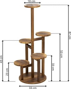 Dřevěný stojan na květiny 87 CM SPRINGOS GA0217