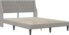 Rám postele s matrací s matrací Světle šedá 140 x 190 cm samet 3414795