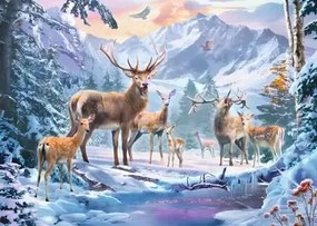 RAVENSBURGER Puzzle Jeleni v zimě / 1000 dílků / 70 x 50 cm