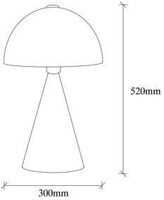 Bílá stolní lampa s kovovým stínidlem (výška 52 cm) Dodo – Opviq lights
