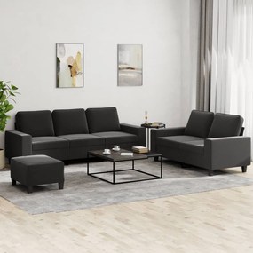 3dílná sedací souprava černá textil 3201910