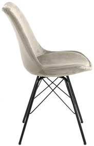 Design scandinavia Jídelní židle Eris (SET 2ks), samet, krémová