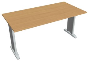 Stůl jednací rovný 160 cm - Hobis Flex FJ 1600 Dekor stolové desky: buk, Barva nohou: Stříbrná