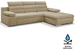 Sedací souprava GRECO MINI | 278x185 cm | PRAVÁ | 15 béžová WATER REPELLENT | rozkládací + úložný prostor