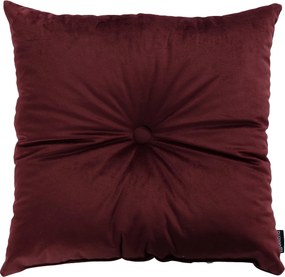 Sametový polštář Velvet s knoflíkem barva červená látka lesklé, sametová