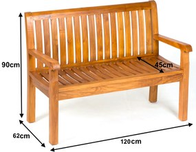 FaKOPA Dřevěná lavička na zahradu z teaku Jacinta