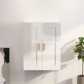 Nástěnná skříňka lesklá bílá 69,5x32,5x90 cm kompozitní dřevo