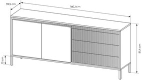 SENSO c | komoda 187 2D3S | 187,1 cm | černá