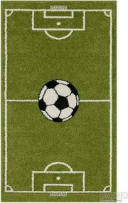 Breno Kusový koberec FUNKY TOP HOP fotbal, 133x180 cm, Vícebarevné/Zelená