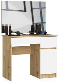 Kosmetický stolek se zrcadlem P-2/SL I dub artisan / bílý pravý