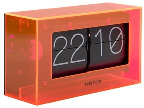 Karlsson 5976OR designové nástěnné/stolní překlápěcí hodiny oranžová, 21 cm