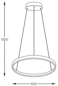Zuma Line 2023201-BK60 - LED Lustr na lanku BRENO LED/28W/230V 3000/4000/6000K