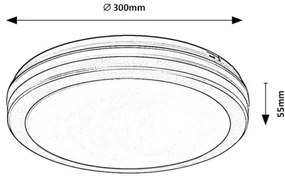 Rabalux 77035 - LED Koupelnové stropní svítidlo INDRE LED/28W/230V IP54 černá