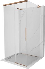Mexen Rox-3SL, 3-stěnný posuvný sprchový kout 120 x 120 cm, 8mm čiré sklo, růžové zlato profil, 8C2L-120-120-60-00-3S