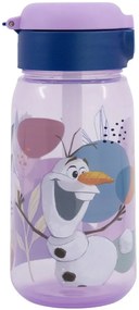 Plastová láhev na pití s brčkem a víčkem Ledové království - Frozen - 510 ml