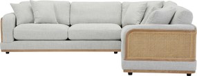 XXXLutz ROHOVÁ SEDAČKA, textil, dřevo, světle šedá Livetastic - Sedací soupravy - 002232001802