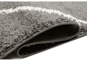 Kusový koberec shaggy Praka šedý atyp 80x300cm
