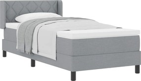 Postel s boxspringem s čelo Světle šedá 200 x 90 cm textil 3341146