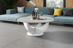 Konferenční stolek Edwin, šedý kámen mat + bílý lesk